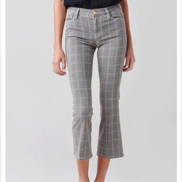 Frame Denim | Jeans | Frame Le Crop Mini Boot In Window Pane Plaid ...